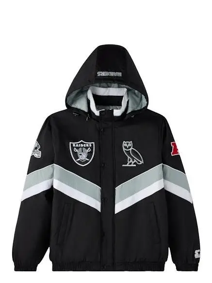 OVO X Nfl Las Vegas Raiders Starter Sideline Puffer Jacket - Black
