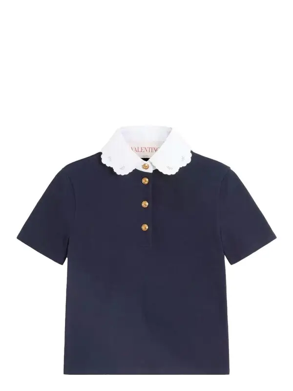 Valentino Garavani Embroidered Polo Shirt - Blue