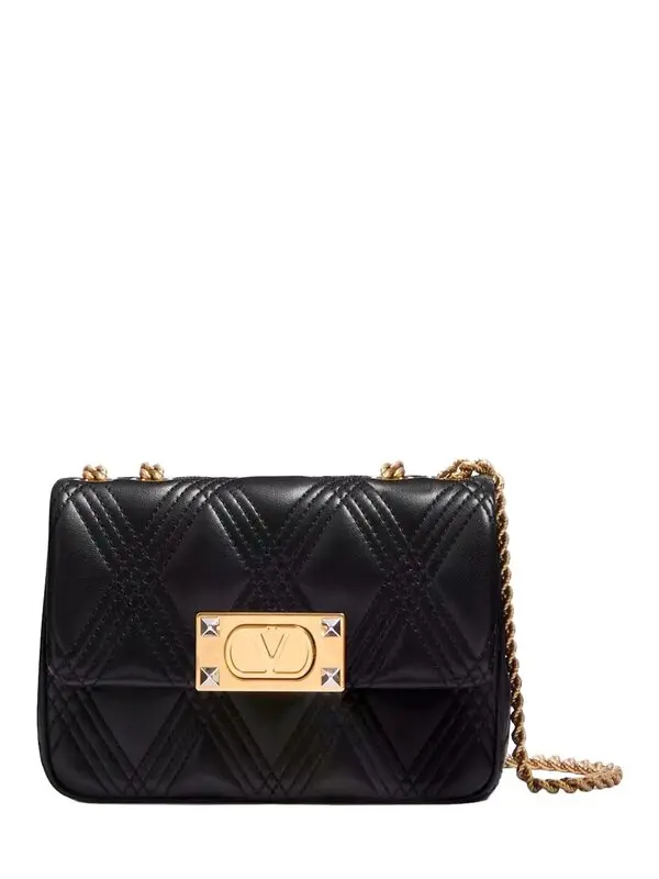 Valentino Garavani Quilted Leather Shoulder Bag - Black