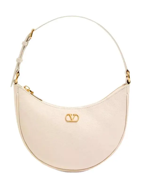 Valentino Garavani Hobo Mini Shoulder Bag With Logo - Neutrals