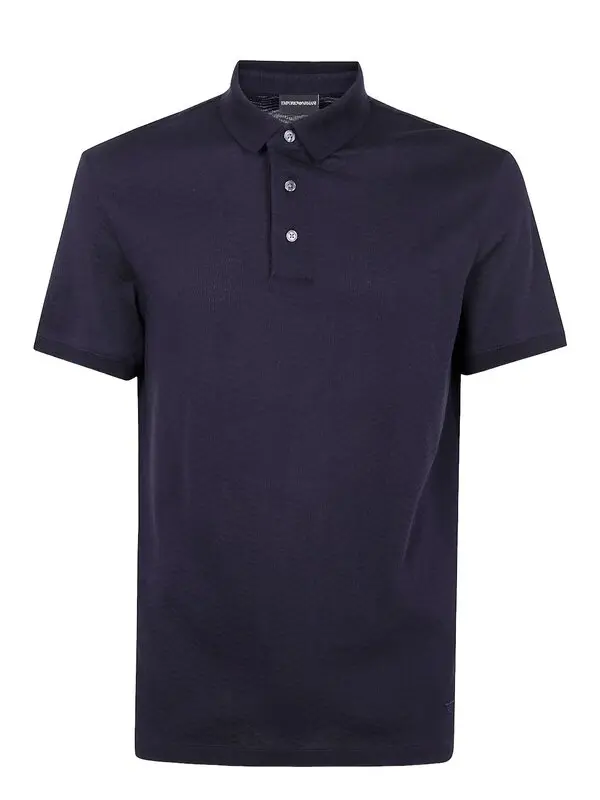 Emporio Armani Front Button-fastening Cotton Polo Shirt - Blue