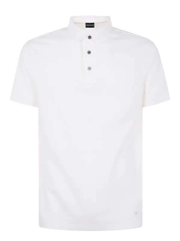 Emporio Armani Front Button-fastening Cotton Polo Shirt - White