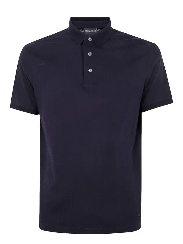 Emporio Armani Front Button-fastening Cotton Polo Shirt - Blue