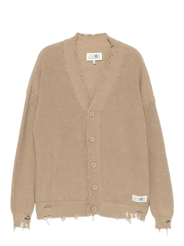 MAISON MARGIELA Distressed Cardigan - Neutrals