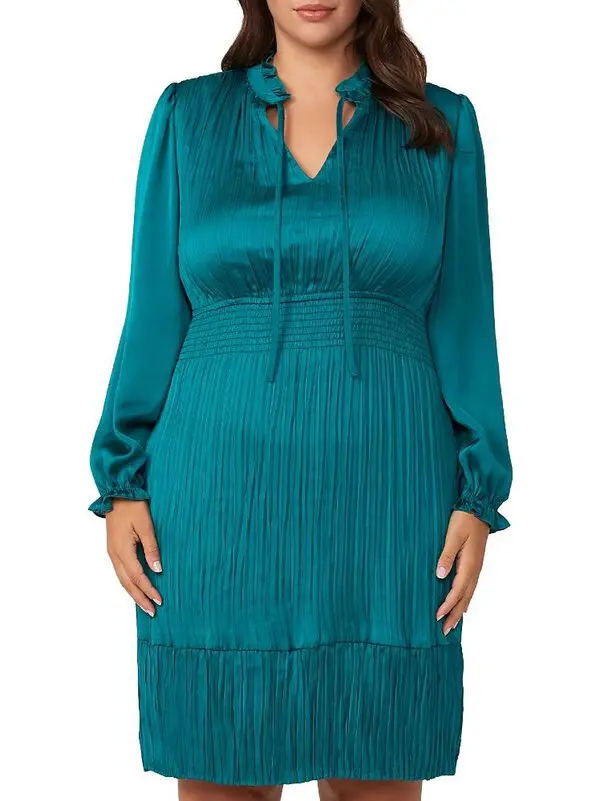 ESTELLE Nina Shirred Mini Dress - Everglade