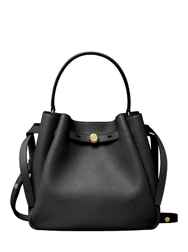 Tory Burch Romy Leather Bucket Bag - Black Leather