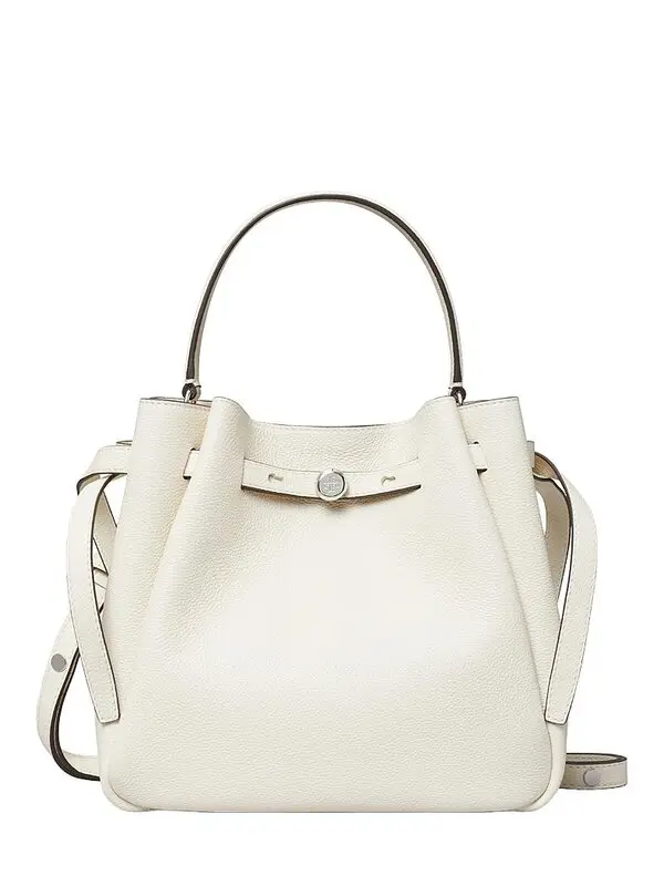 Tory Burch Romy Leather Bucket Bag - Light Cream Leather