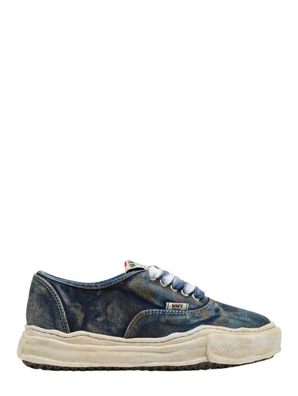MAISON MIHARA YASUHIRO Maison Mihara Yasuhiro Baker Distressed Denim Sneakers - Blue