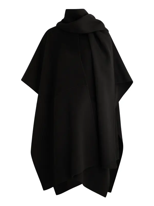 TOTEME Scarf Wool Coat - Black