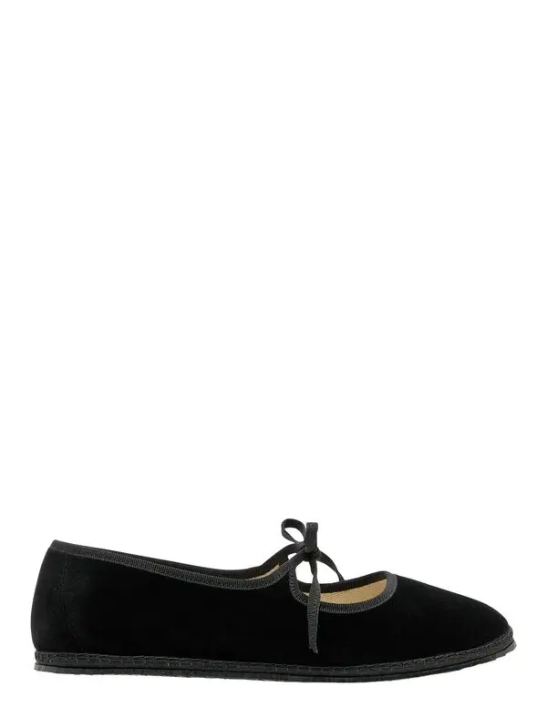 VIBI VENEZIA Brigitte Velvet Ballet Flats - Black