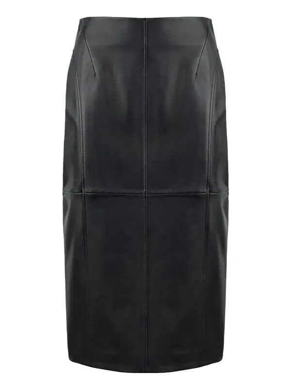 Max Mara Leather Skirt - Black