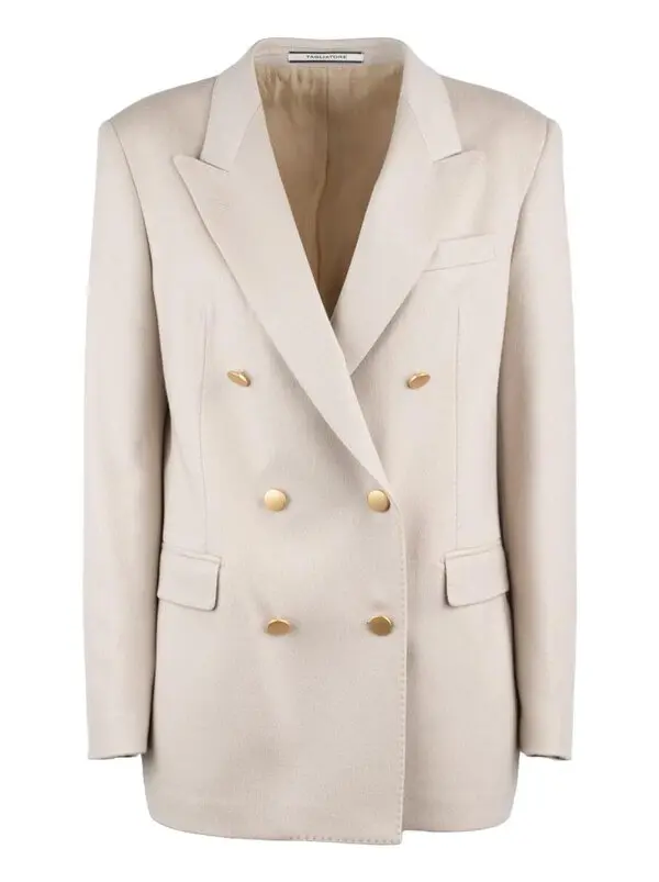 Tagliatore Double-breasted Cashmere Jacket - Beige
