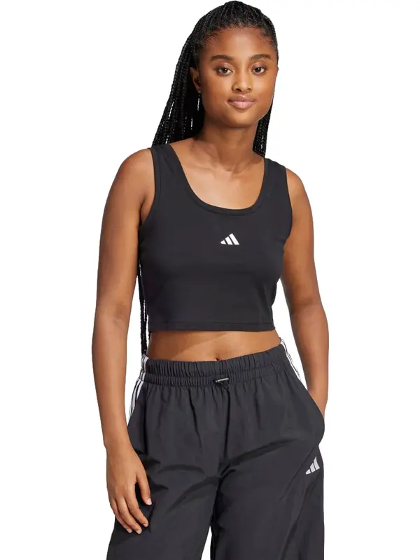 Adidas Essentials Small Logo Cotton Tank Top - Black / White