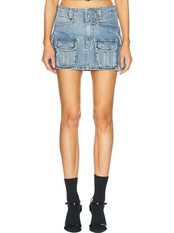 Alexander Wang Mini Cargo Skirt - Vintage Light Indigo