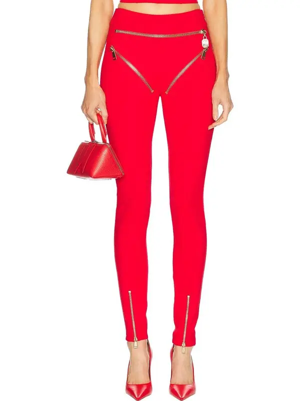 AREA Zipper Brief Legging - Carmine