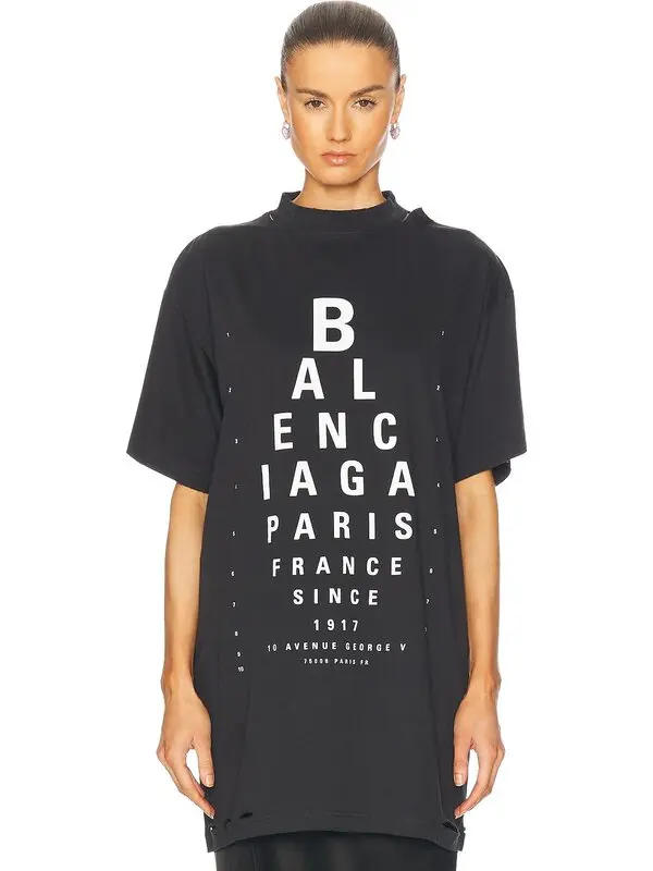 Balenciaga Oversized Logo T-shirt - Washed Black & White