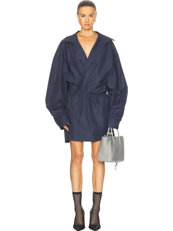 Balenciaga Shirt Mini Dress - Faded Blue
