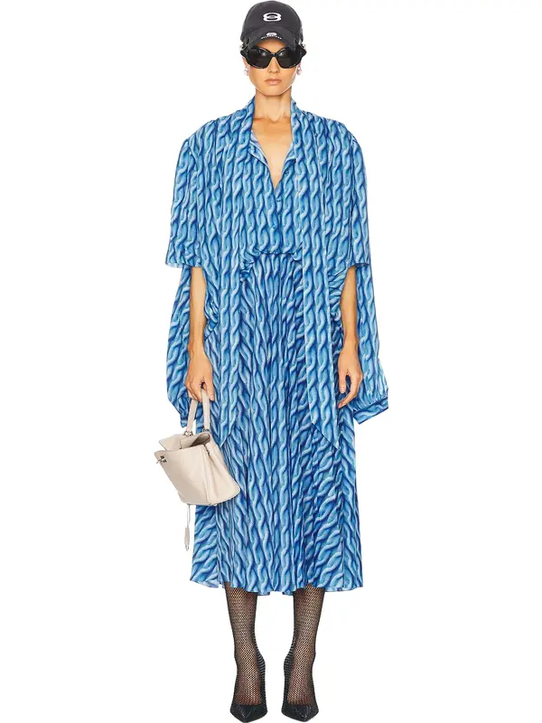 Balenciaga Double Sleeve Dress - Blue