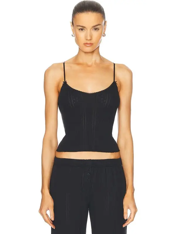 COU COU The Long Cami Top - Black