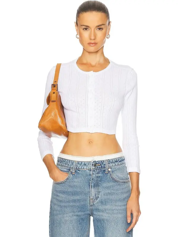 COU COU The Cropped Cardi - White