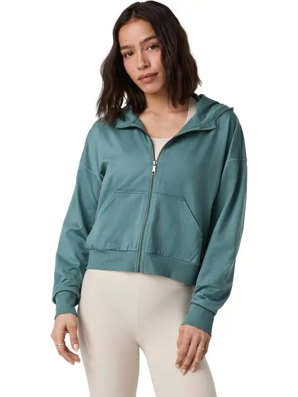 Vuori Halo Modern Full Zip Hoodie - Bluegrass Heather