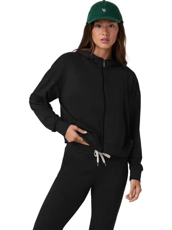 Vuori Halo Modern Full Zip Hoodie - True Black