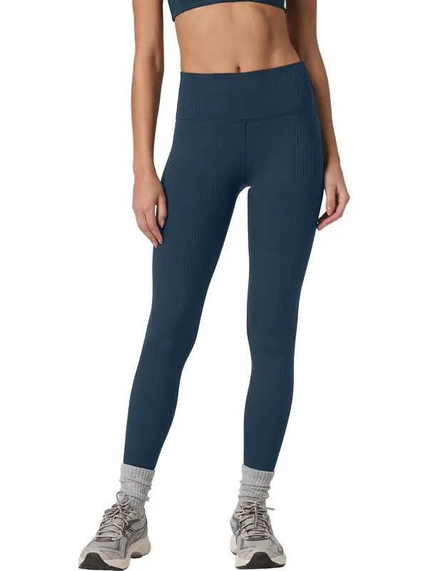 Vuori Inversion Rib Legging - Ocean Blue