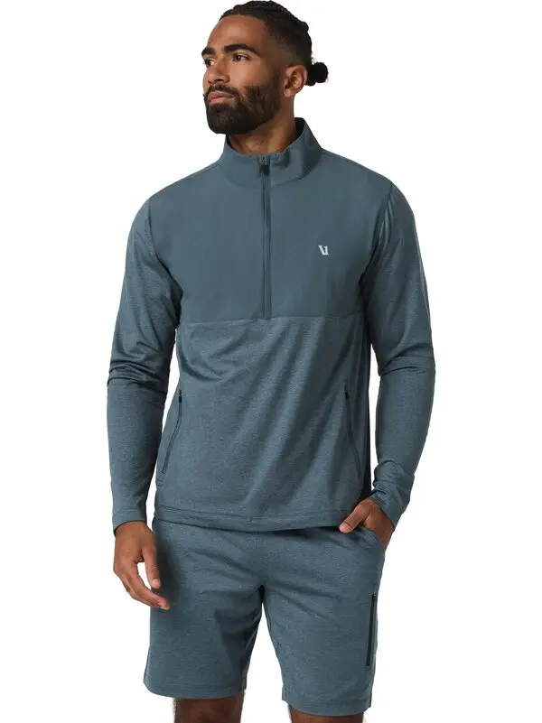Vuori Sunday Element Half Zip Jacket - Blue Sea Heather