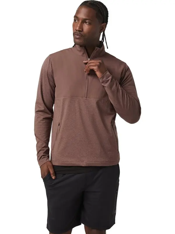 Vuori Sunday Element Half Zip Jacket - Sable Heather