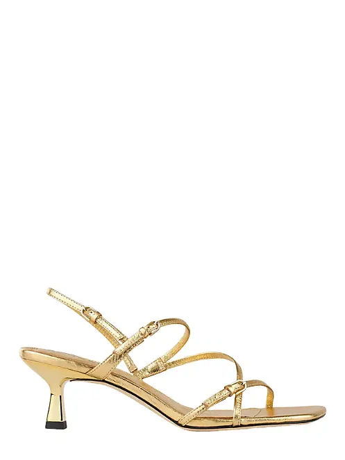 Sandro Strappy 65 Leather Heeled Sandals - Naturels