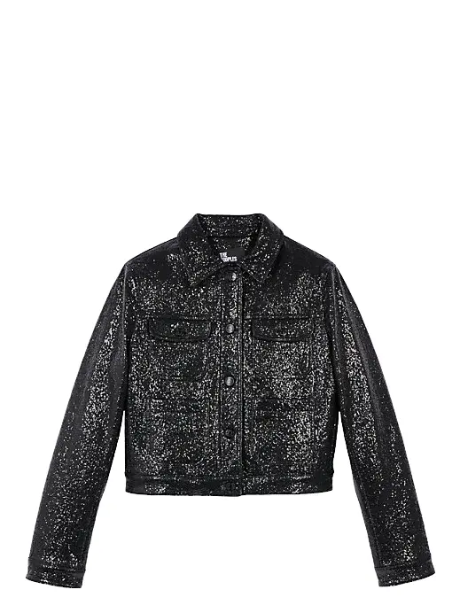 The Kooples Coated Patch-pocket Woven Jacket - Black