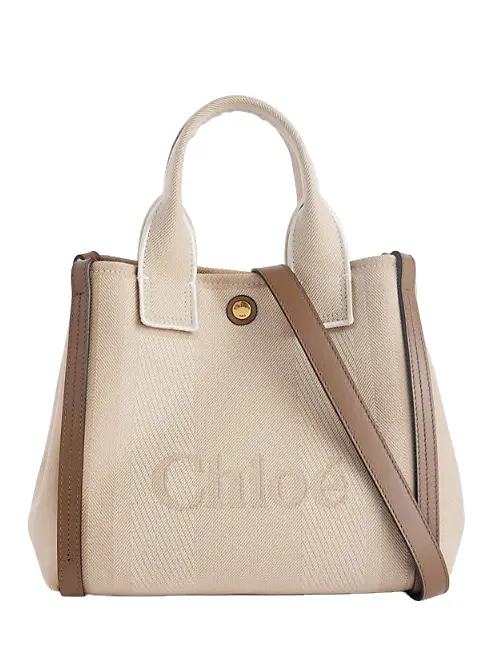 Chloé Small Canvas Tote Bag - Vegetal Beige