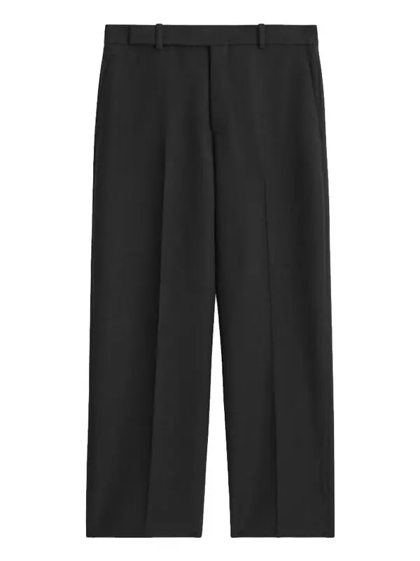 Cos Wool-blend Straight-leg Pants - Black