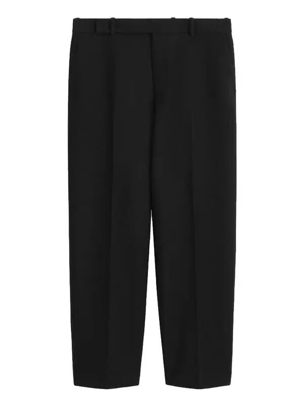 Cos Wool-blend Straight-leg Pants - Black