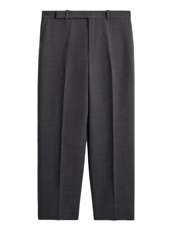 Cos Wool-blend Straight-leg Trousers - Brown