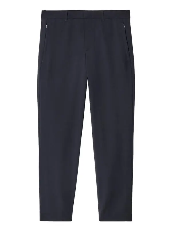 Cos Wool-blend Straight-leg Pants - Navy