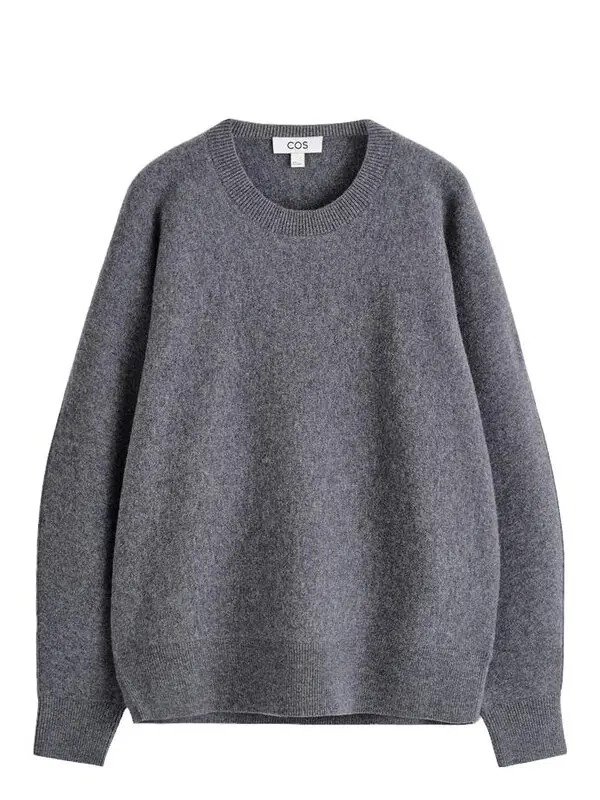 Cos Rounded Double-faced Wool Sweater - Gray
