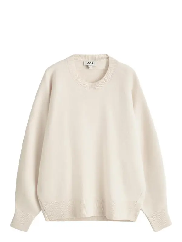 Cos Rounded Double-faced Wool Sweater - White