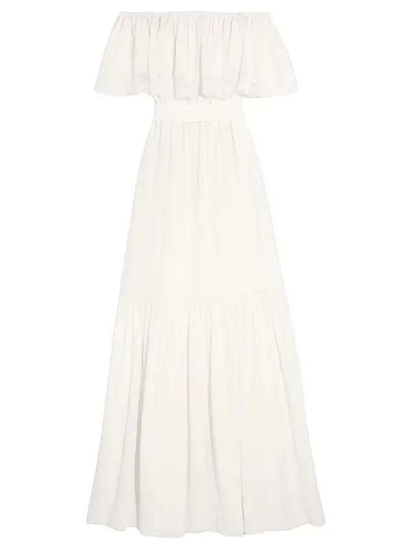 TEMPERLEY LONDON Felicity Lace-trimmed Silk Gown - Ecru