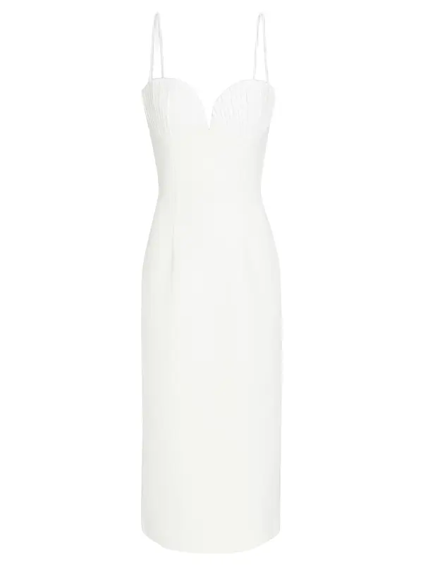 Rebecca Vallance Cora Pleated Crepe Midi Dress - Ivory