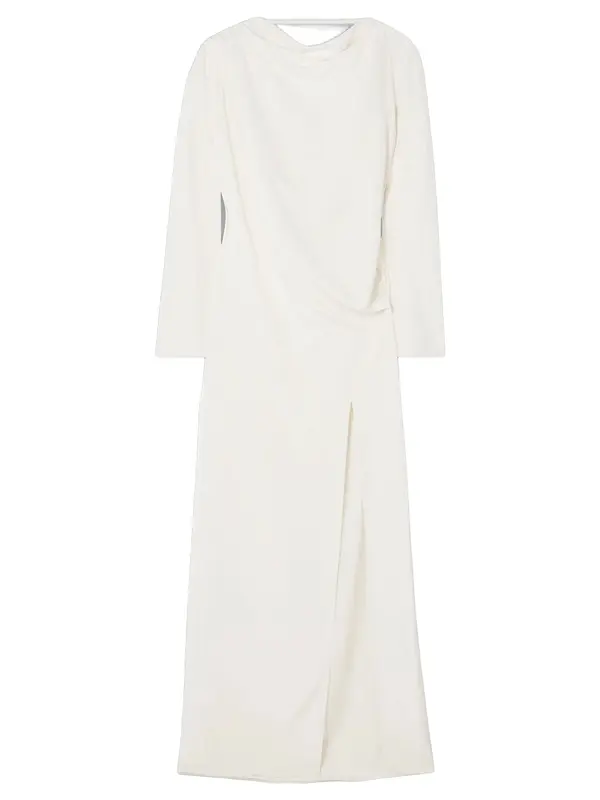Michael Lo Sordo Draped Silk-faille Gown - Off-white