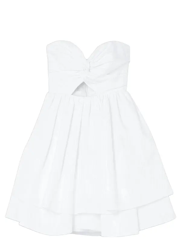 Carolina Herrera Strapless Tiered Mini Dress - White