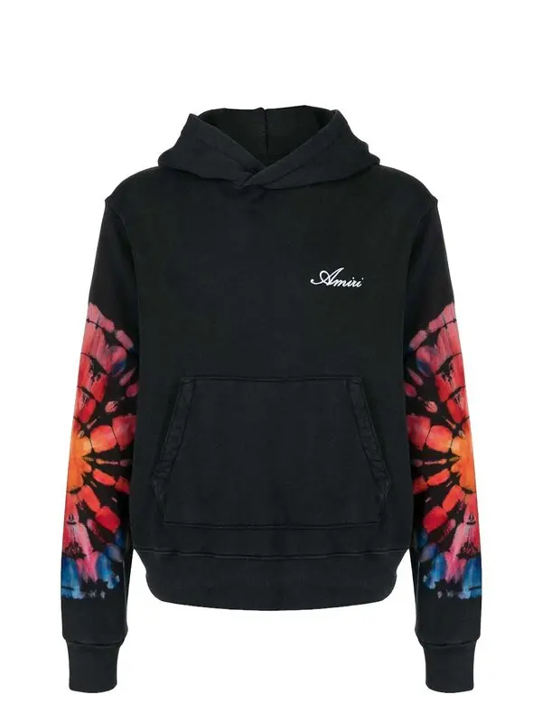 Amiri Embroidered Tie-dye Hoodie - Black