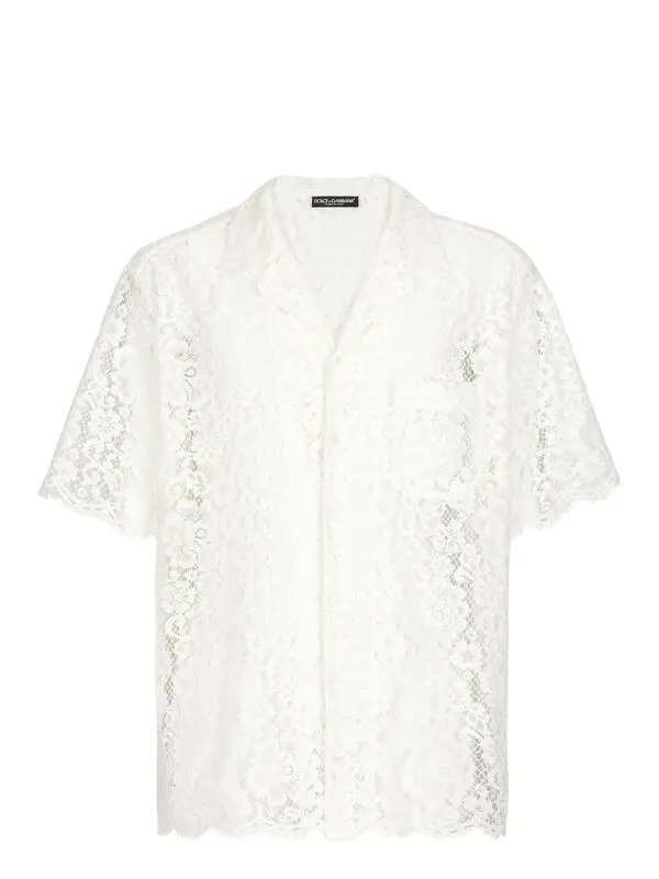 Dolce & Gabbana Lace Hawaiian Shirt - White