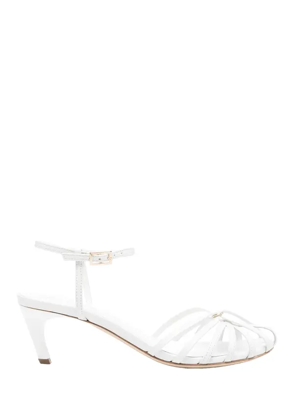 SEMICOUTURE 65mm Caged Sandals - White