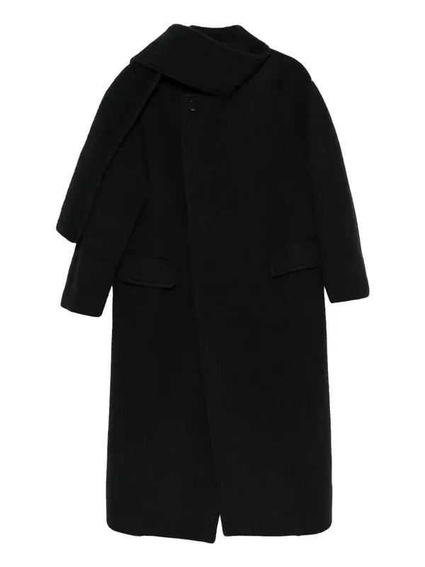 MSGM Scarf-detailed Coat - Black