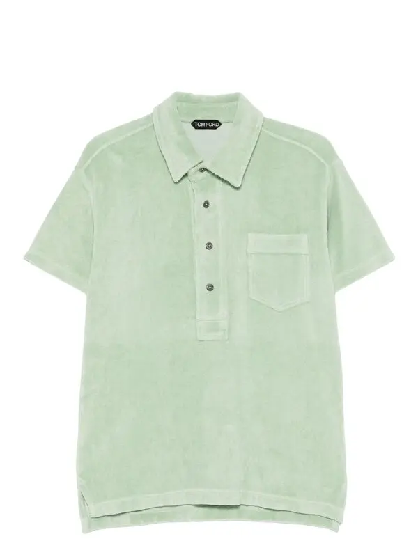 TOM FORD Towelling Short-sleeve Polo Shirt - Green