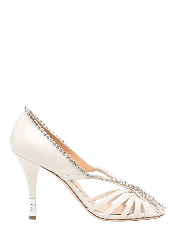 Chloé Crystal-embellished Pumps - White