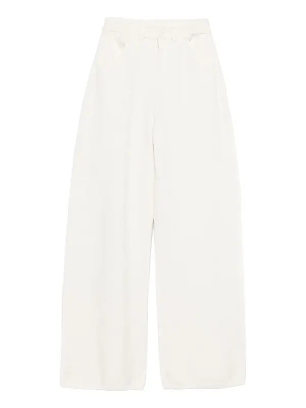 AYA MUSE Wide-leg Knit Trousers - White