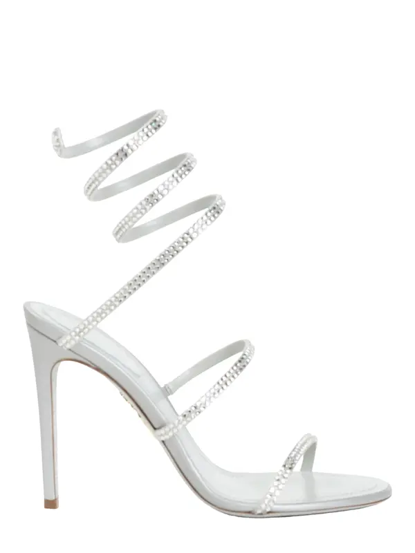 Rene Caovilla 105mm Cleo Satin Sandals - Silver